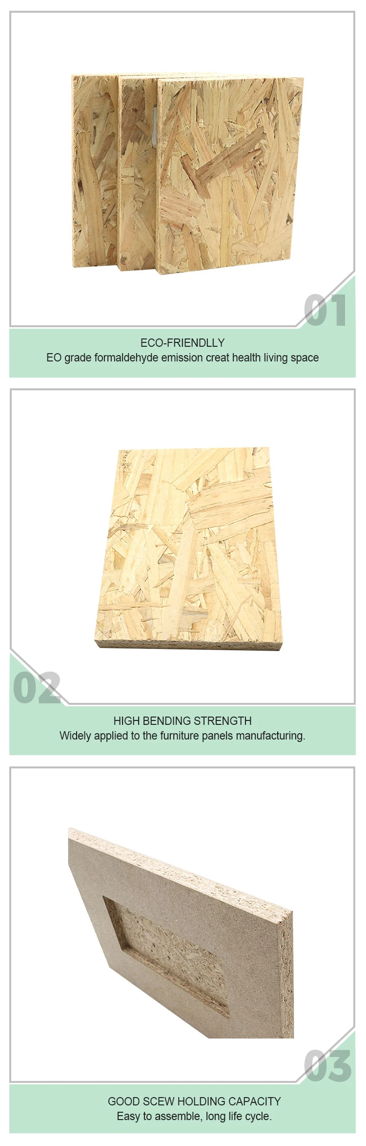 Decorative Interior Osb Board 9mm 11mm 12mm Osb 4x8 Feet Osb3 For Construction With Factory ...