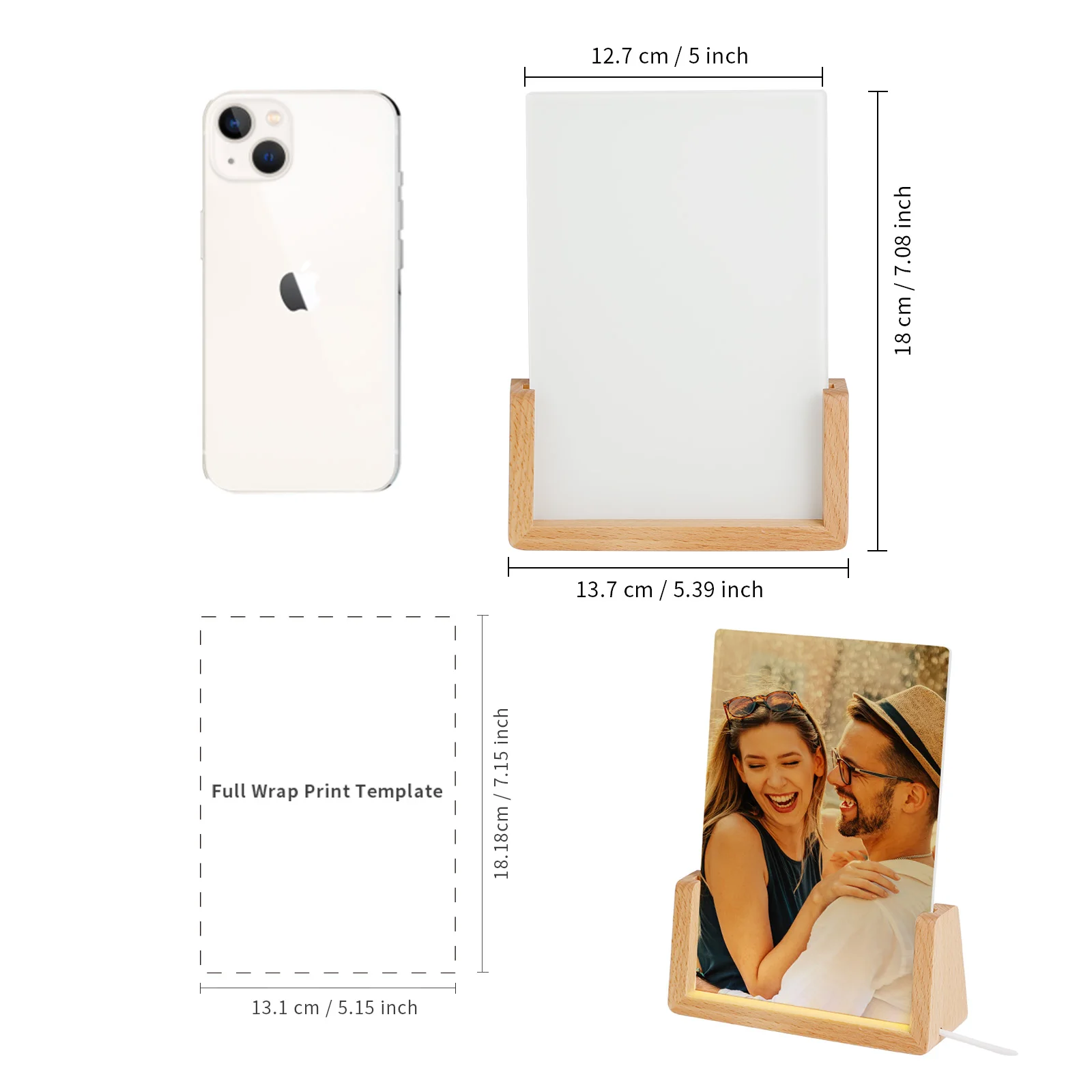 Sublimation LED Acrylic Photo Frame with Customized Logo - Decorative ...