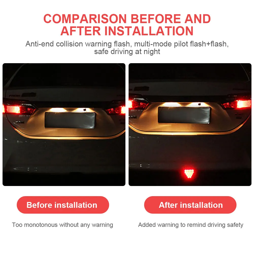 F1 Style Triangle Style Rear Third Brake Light Car Pilot Stop Safety ...