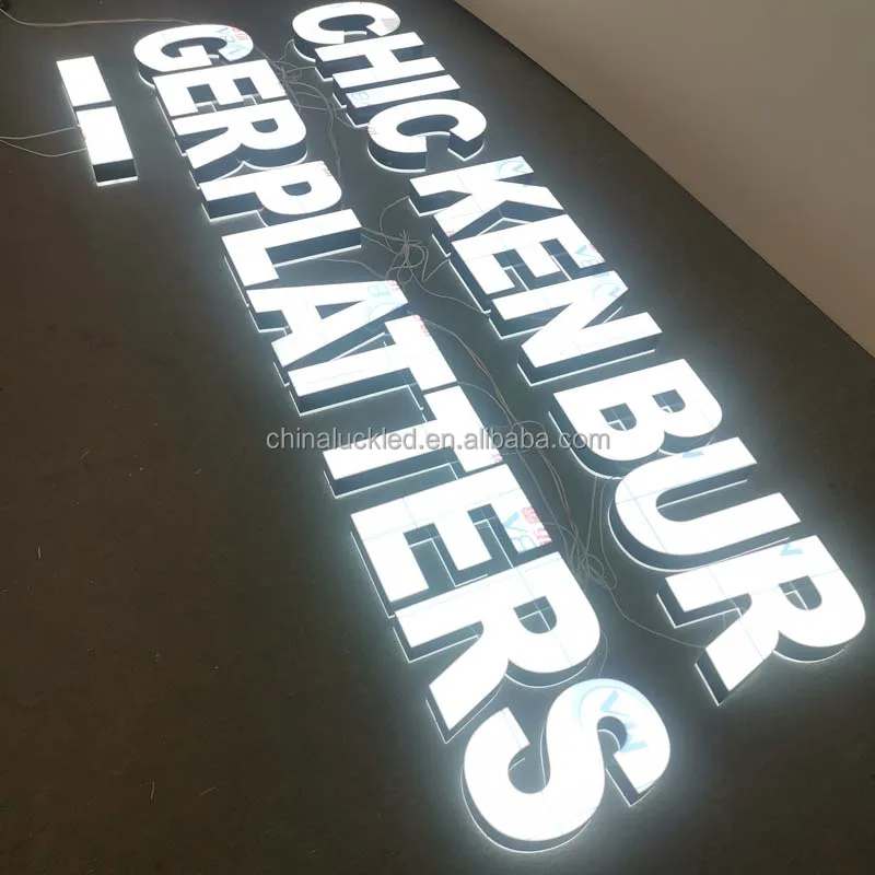 Outdoor Dual Lit Advertising Letters Led Channel Letters Store Front ...