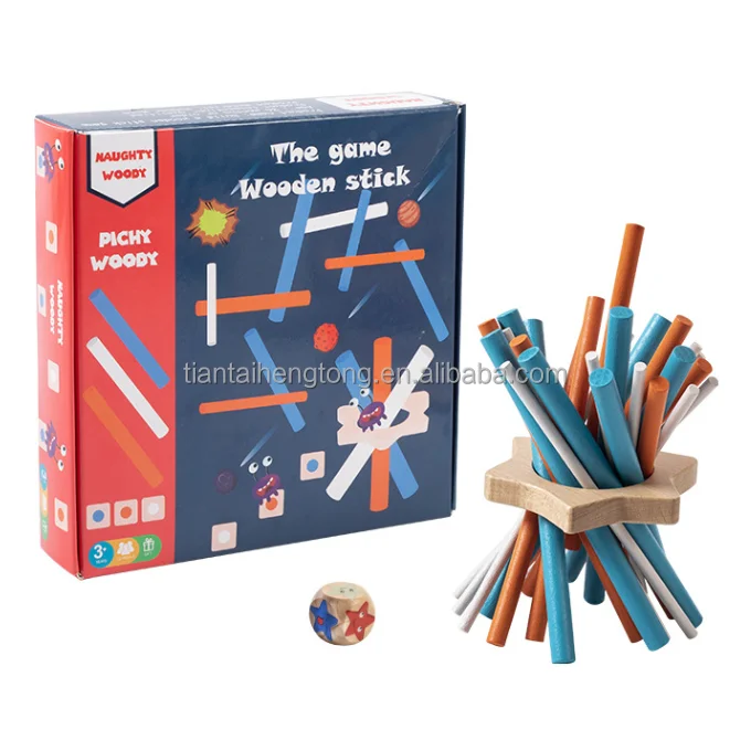 Colorful Game Stick Wooden Puzzle Board Game Twitch Balance Stick ...