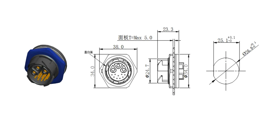 Jnicon Group M25 Electrical Connectors 3+9 Pin LED Fast Plug Combined ...