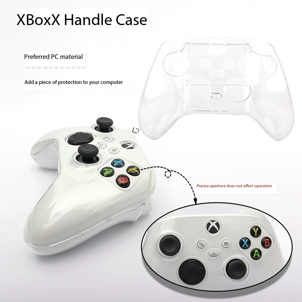 For Xbox Series X Wireless Controller Crystal Case PC Clear Handle for ...