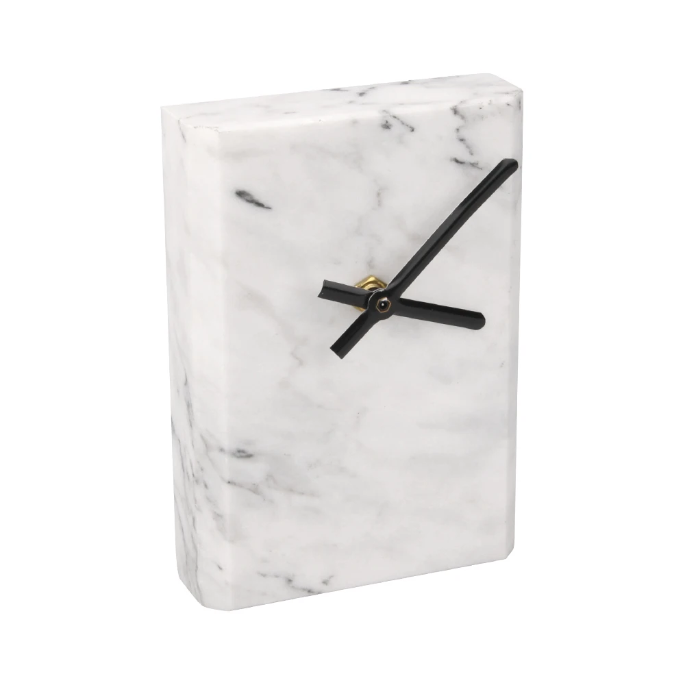 Home Decoration Rectangle Marble Tabletop Clock Living Room Marble ...