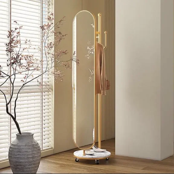 Full-length mirror clothes hanger integrated rotating mirror household ...