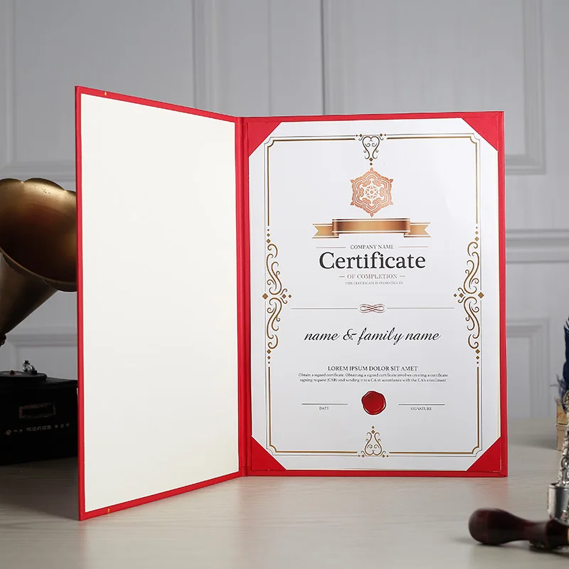 Personalized Logo Cardboard Paper Degree Certificate Cover