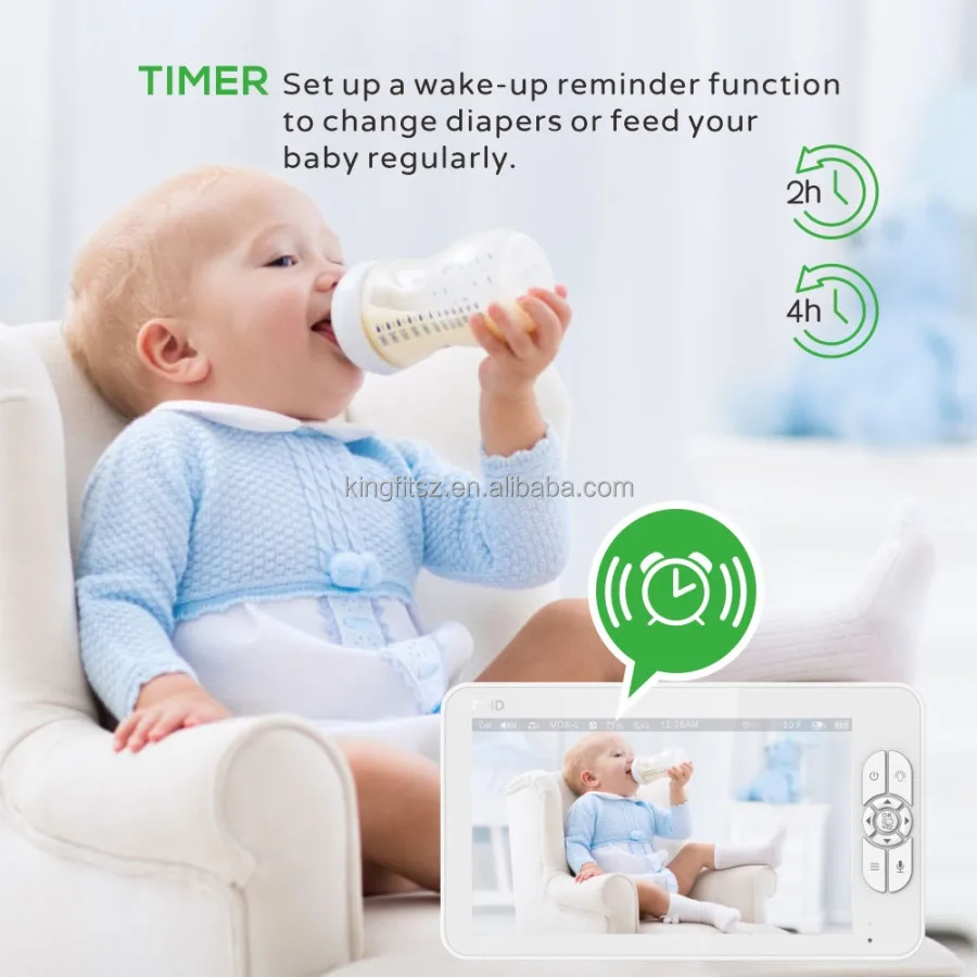 7 Inch LCD Display Screen Wireless Video IR Night Vision Baby Monitor