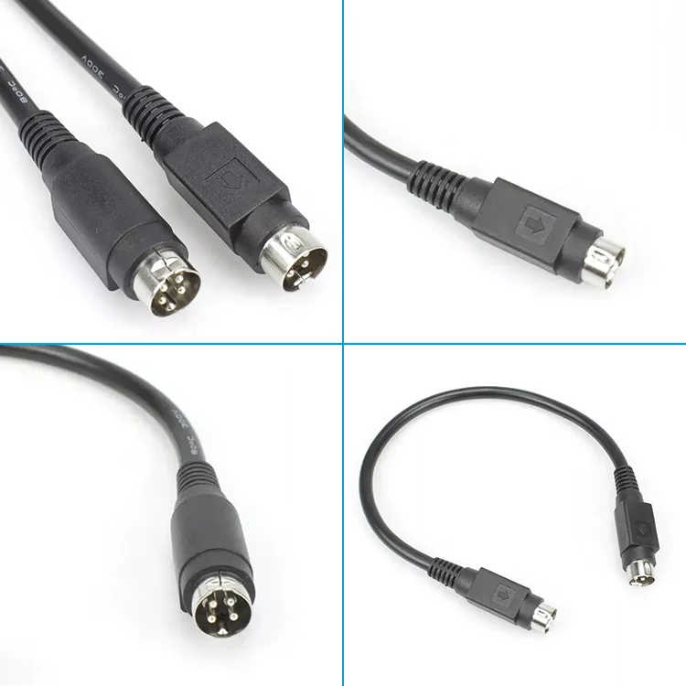 4 Pin Din Male To Male Printer Power Cable R7b Injection Molded ...