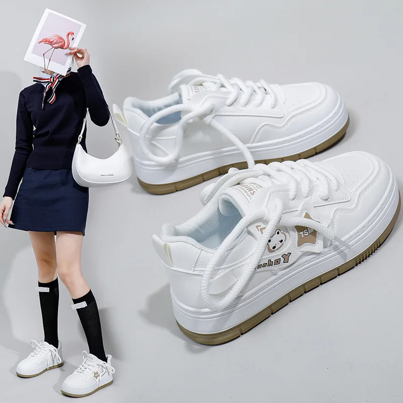 A623 Cute Girls Students White Casual Tennis Shoes Female Women Sports ...