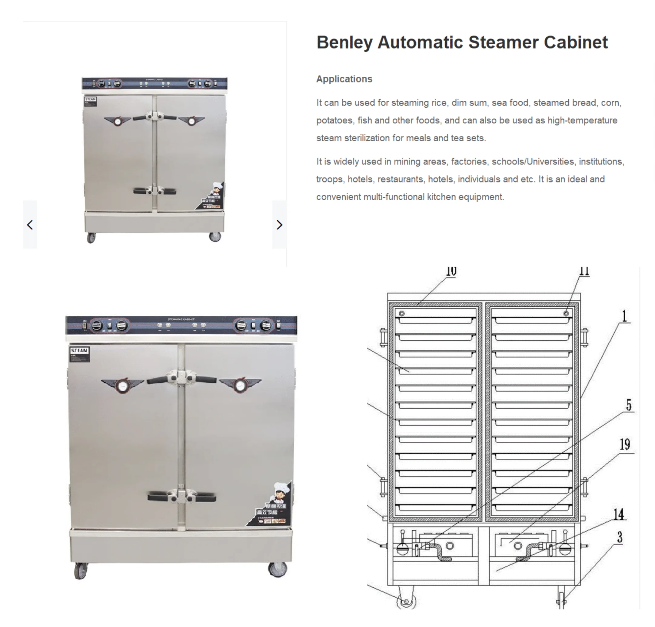 24 Trays Automatic Electric Rice And Seafood Steamer Cabinet: A Perfect ...