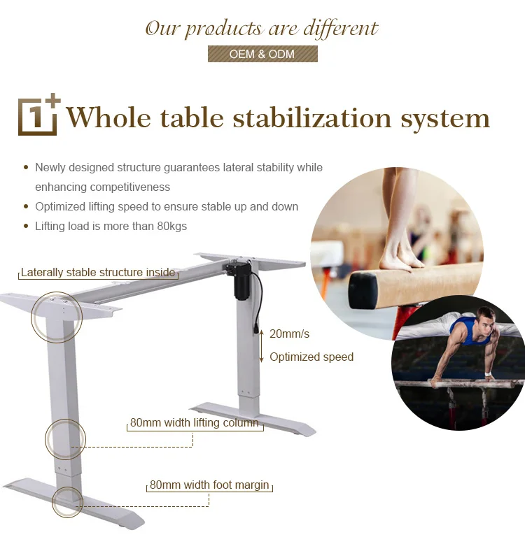 Sit Stand Standing Desktop Lift Table Adjustable Height Lifting Column ...
