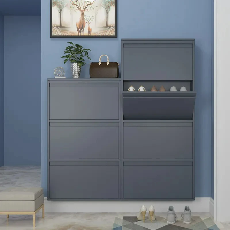 Modern Steel Shoe Rack Cabinet Storage Convertible For Living Room ...