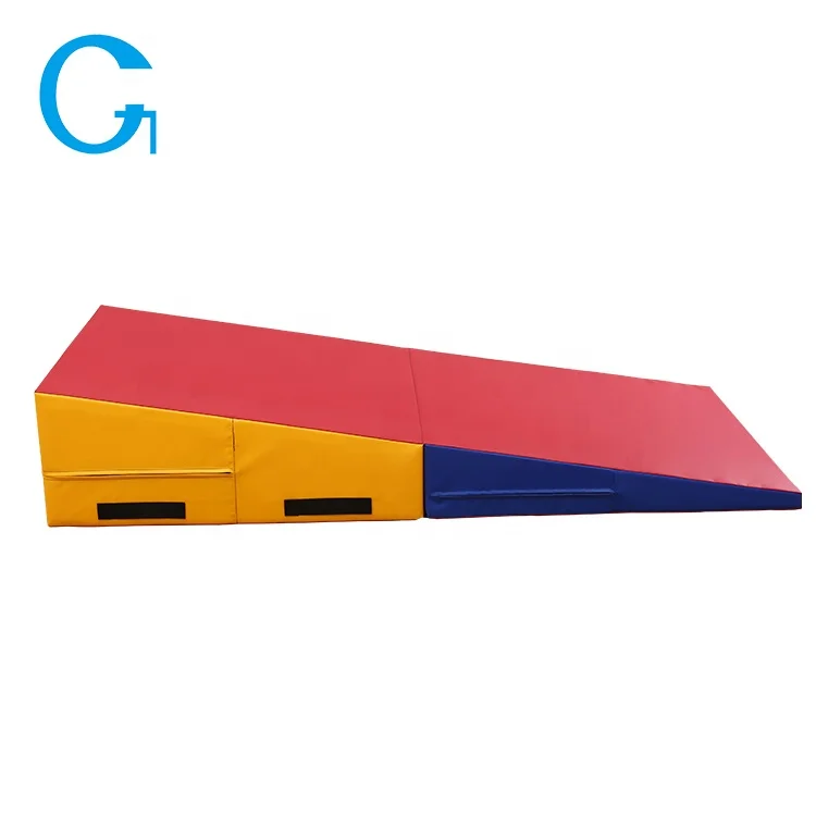 Colorful High Density Foam Wedge Mat Folding Gym Incline Tumble Mat ...