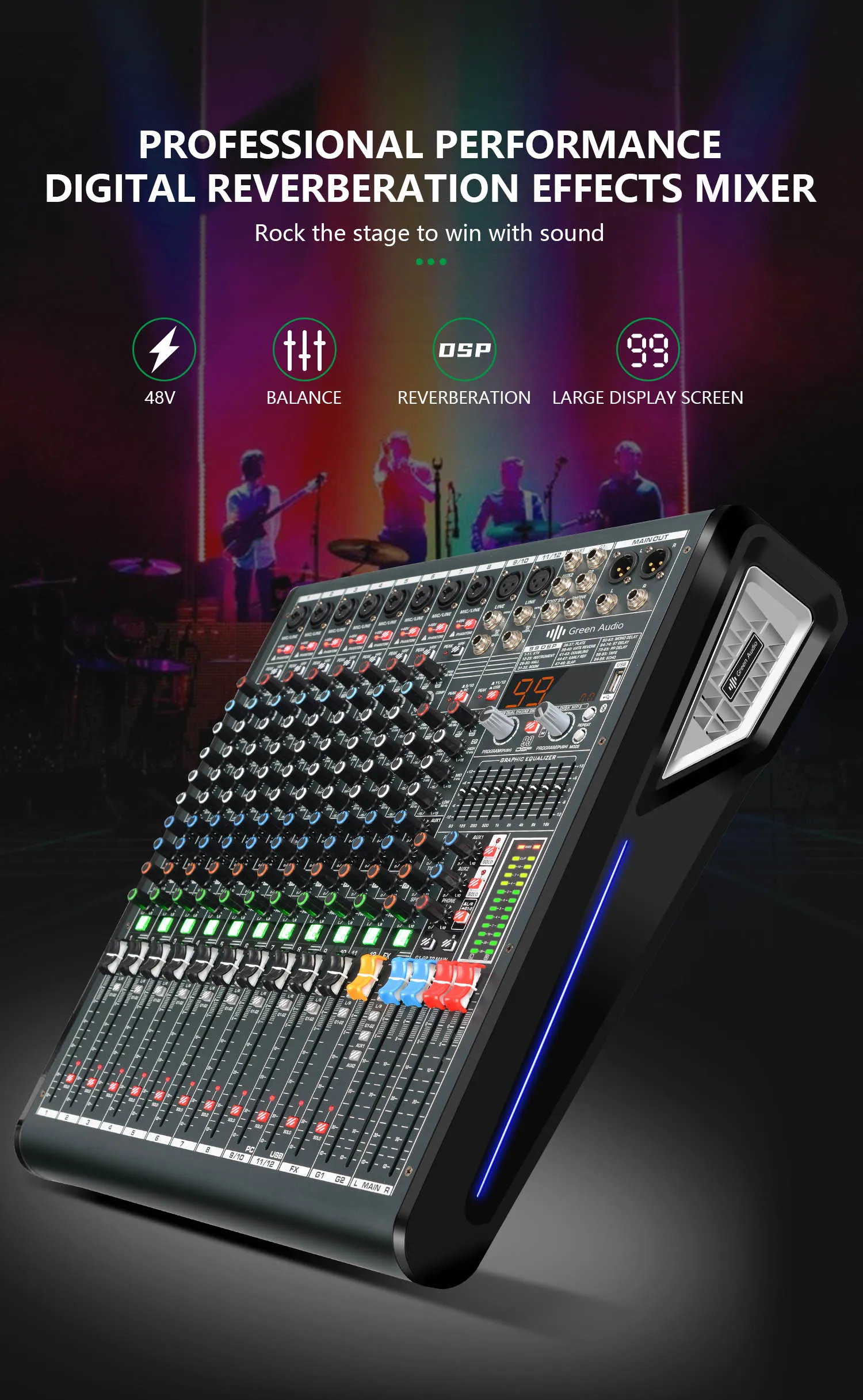 GAX-RWS12 Professional Audio Mixing - 12 Channel Console