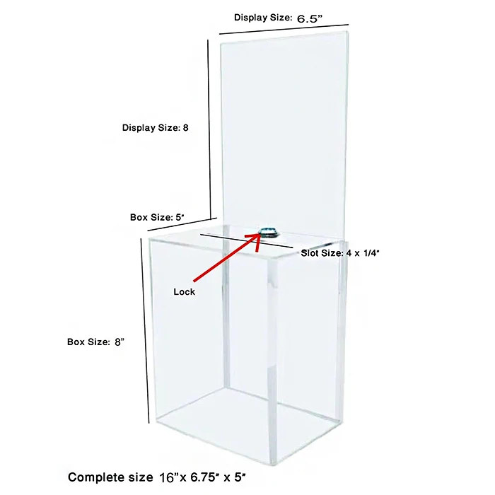 Large Acrylic Donation Boxes - Clear, Eco-Friendly, Secure