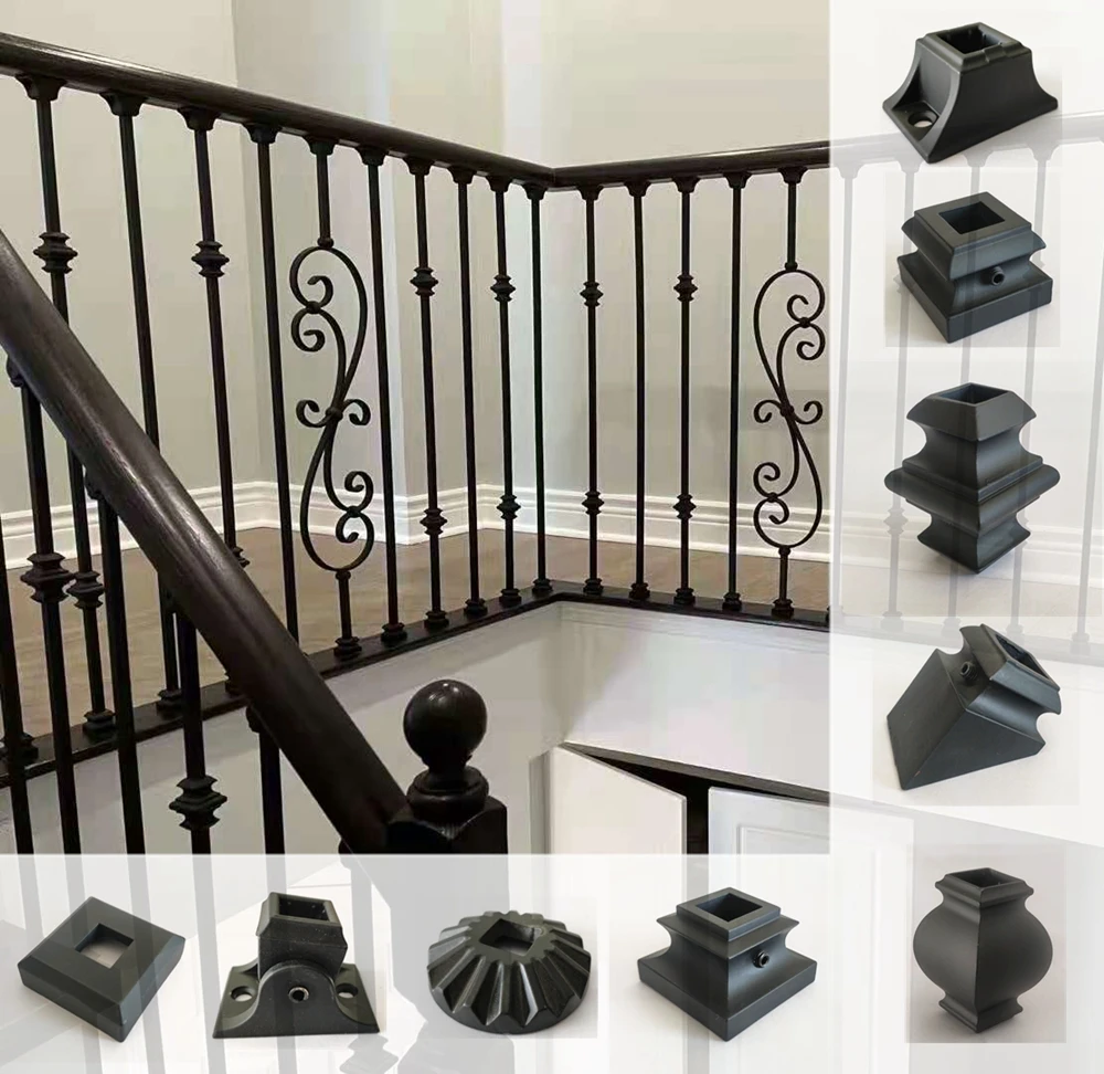 Interior Stair Decorative Wrought Iron Baluster Shoes And Knuckles ...
