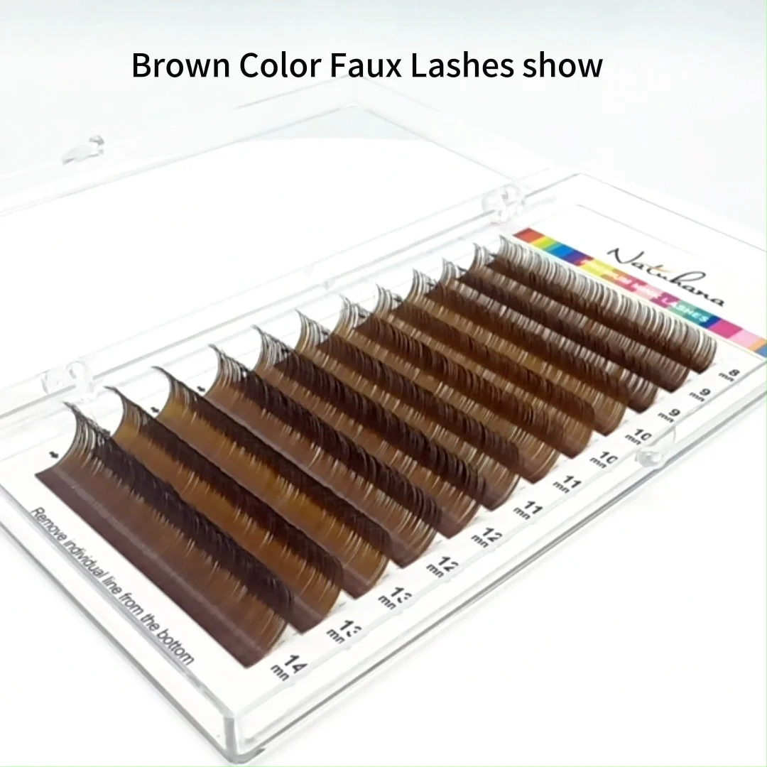 Professional Brown Eyelash Extensions Color Lash Extensions Tray