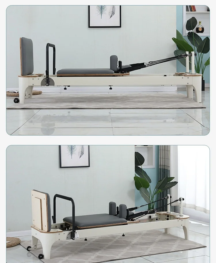 Solid Wooden Pilates Reformer For Core Workout - Studio & Custom Oem