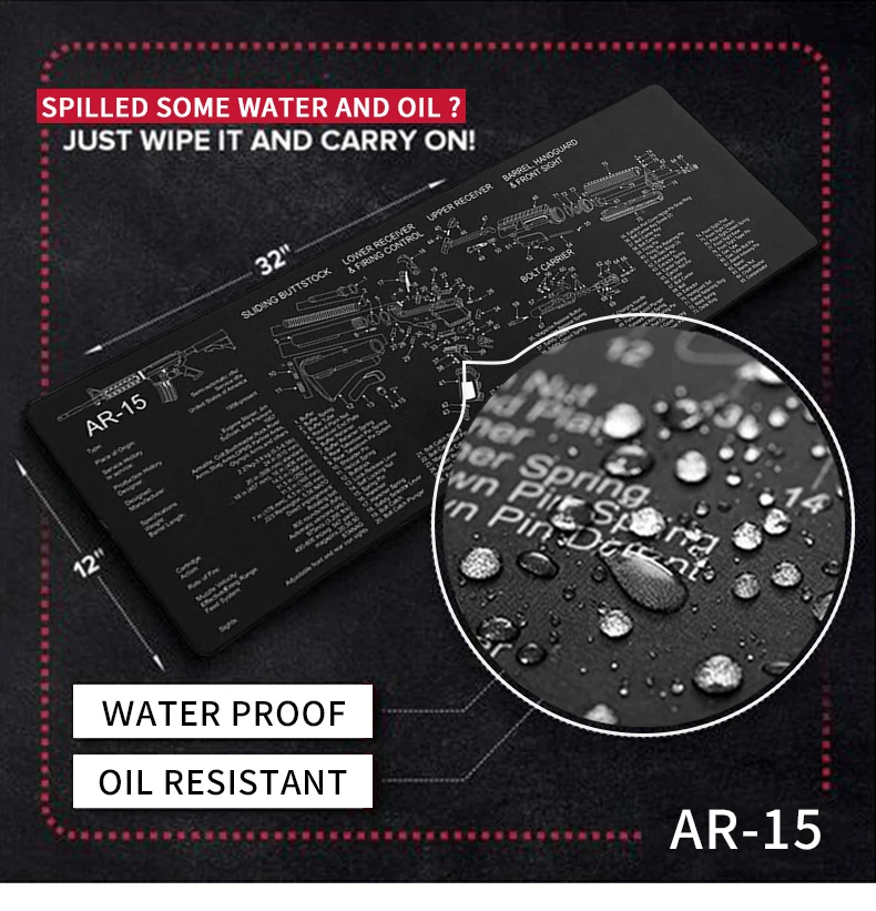 Cheap Factory Price Shooter Thickening Cleaning Rubber Gun Mat With 100 ...