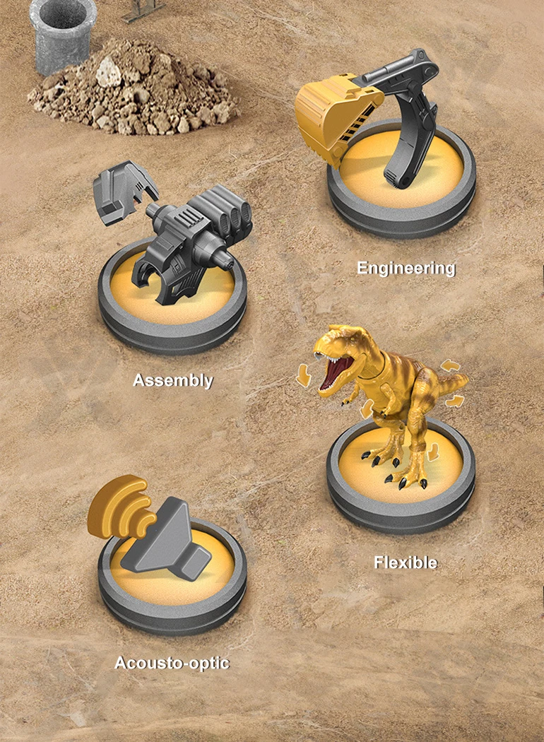 Chengji Kids Diy Multifunctional Disassembled Dinosaur Toys 3d Creative ...