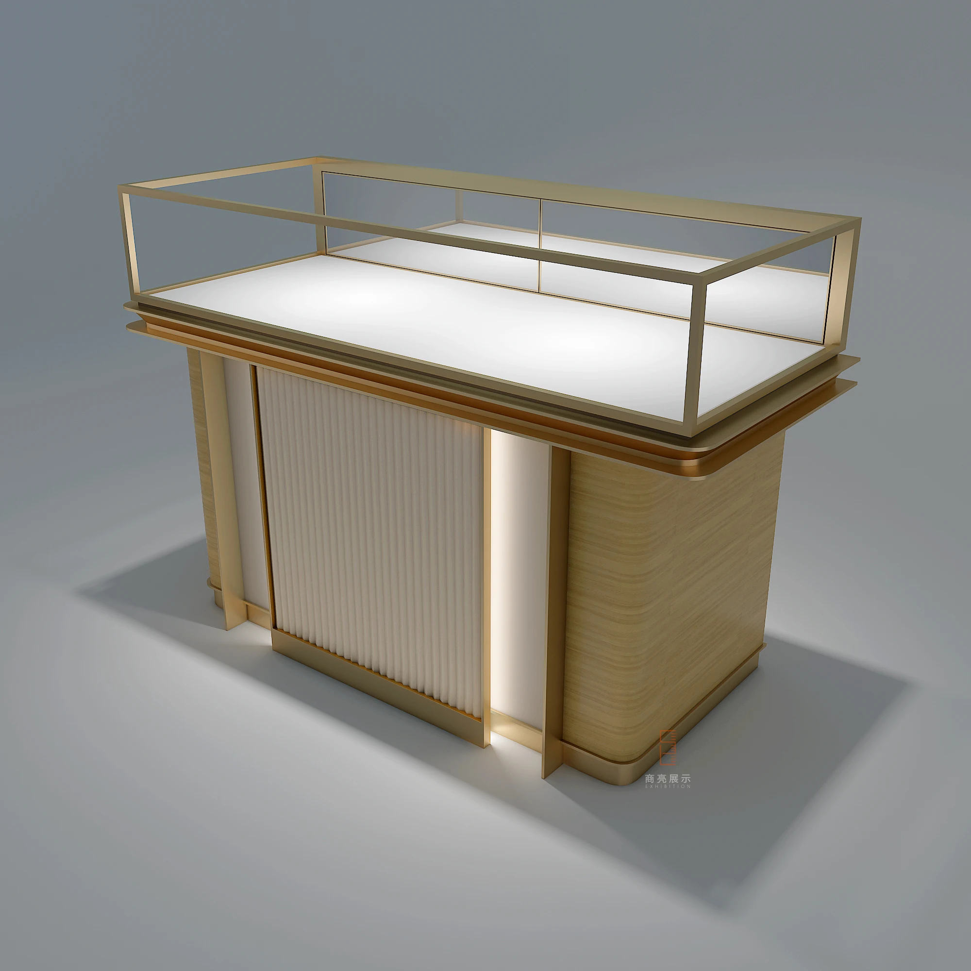 Luxury Gold Retail Shop Counter Design Display Table Jewelry Shop ...