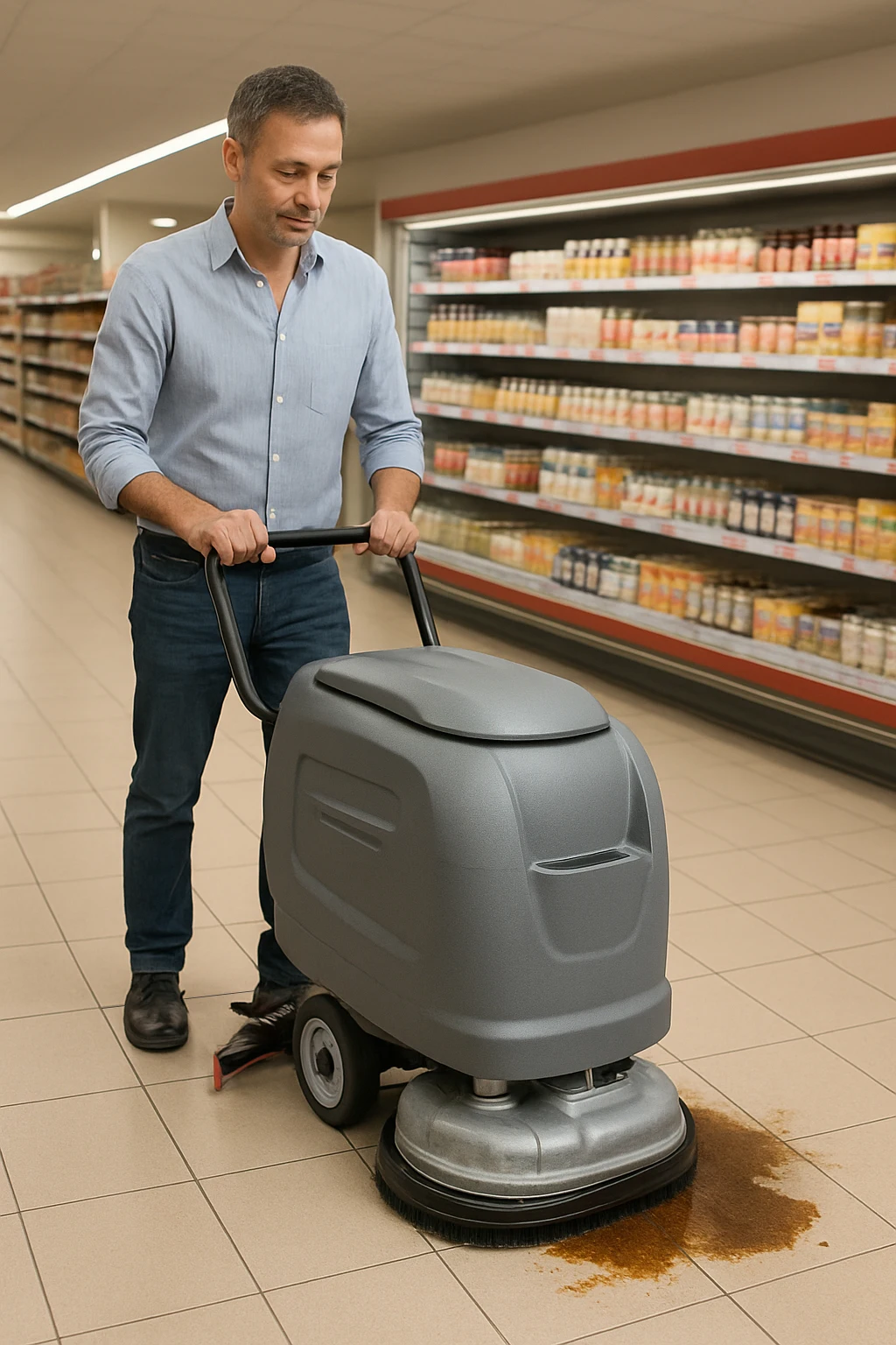 SUTO X40 Walk-behind Floor Scrubber Washing Machine Commercial Electric ...