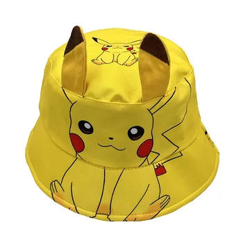 Custom Pikachu Cartoon Bucket Hats Sunscreen Panama Hat For Kids ...