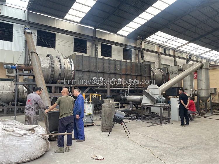 Rotory Type Biochar Pyrolysis Carbonization Furnace Sawdust Wood Chip ...