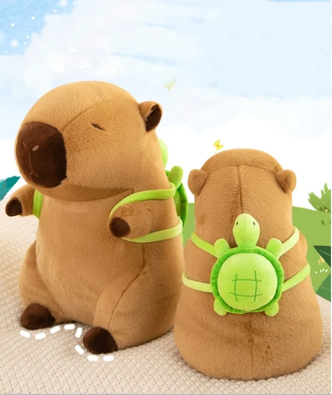 AL Capybara Plush With Turtle Backpack Simulation Capibara Anime ...