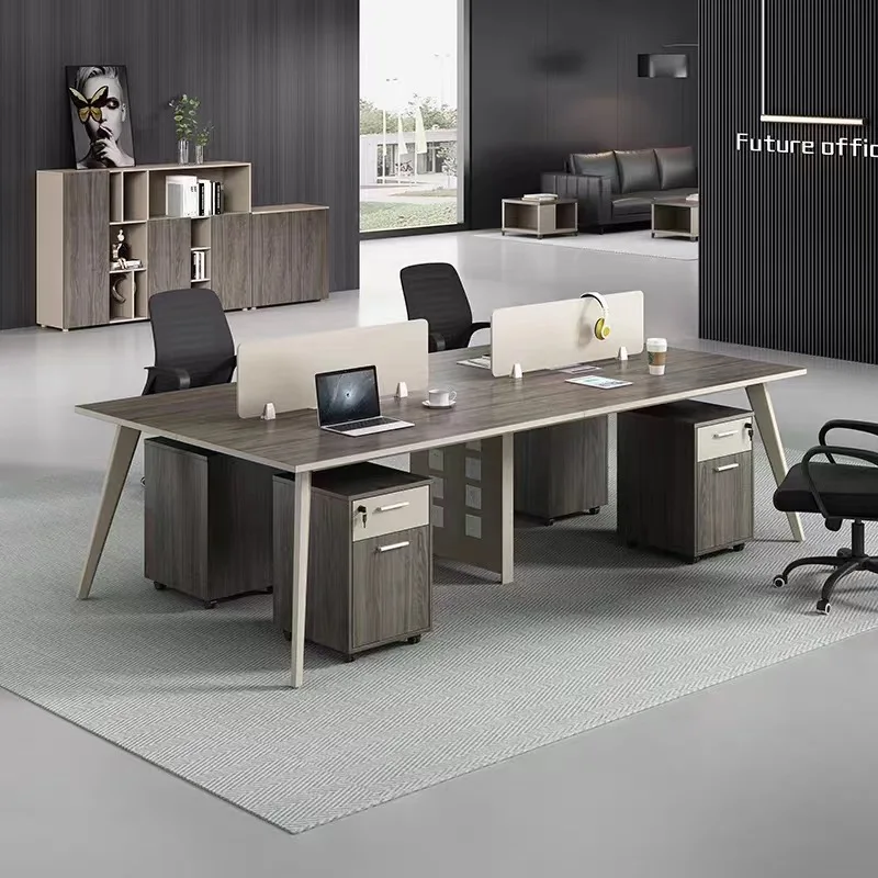 Modern Wooden Staff Office Desk - Durable and Stable Office Workstation ...
