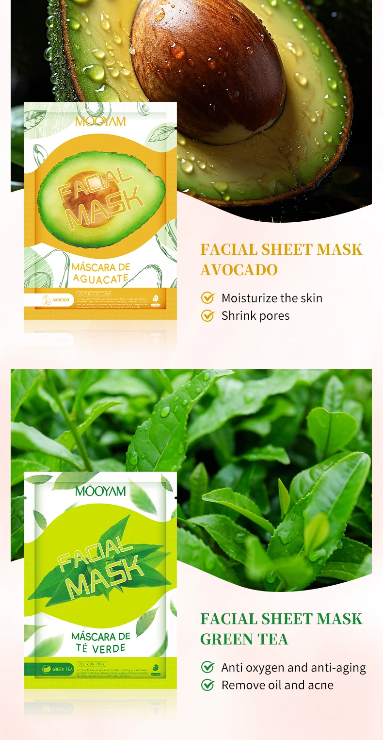 Private Label 10 Types Fruit Face Mask - Moisturizing & Brightening