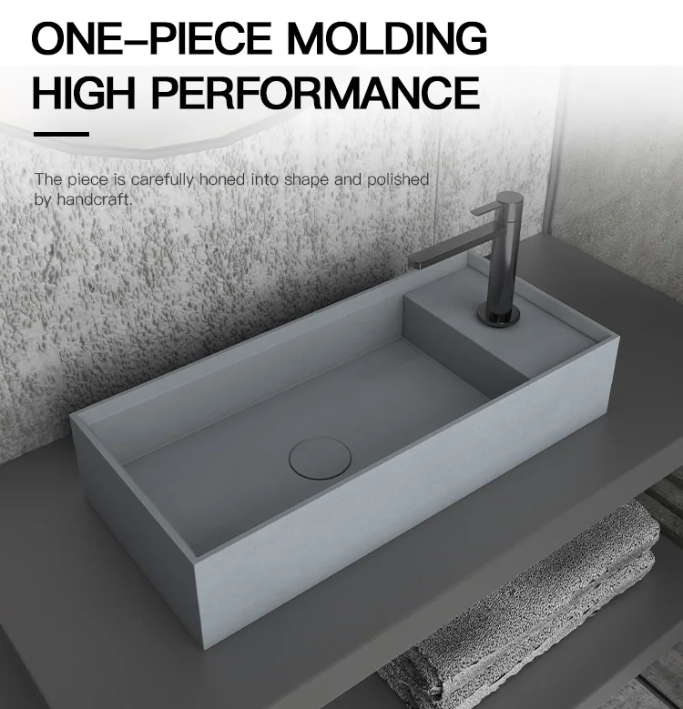 Simple Design Counter Top Mounted Cabinet Basins Rectangular Solid ...