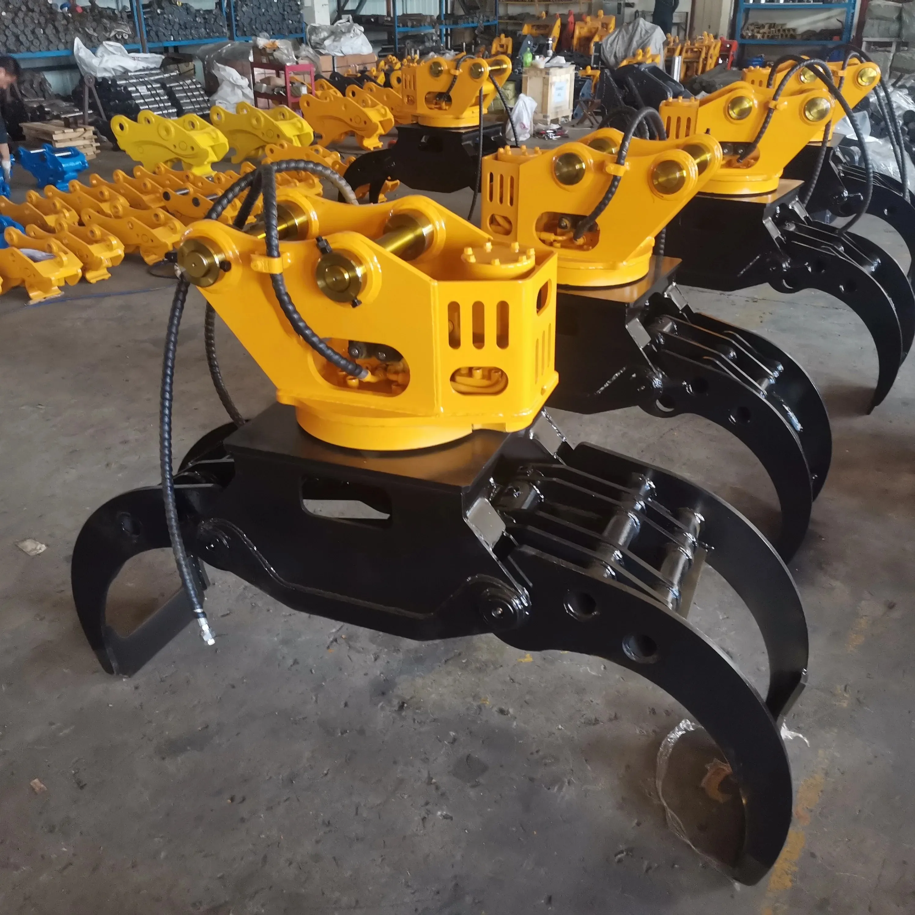 Excavator Grab Hydraulic Grapple With Cylinder Customized Achievable ...