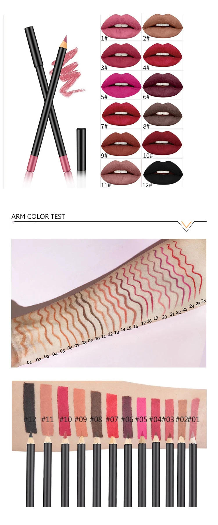 Custom Logo Lipgloss Lip Liner Set Custom Packaging Wholesale Vegan ...