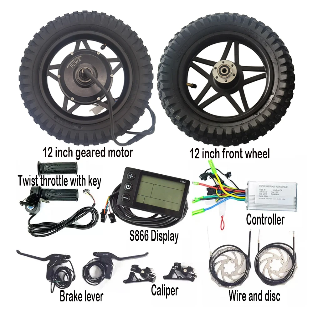 12 Inch Electric Bike Conversion Kit - 500W Hub Motor