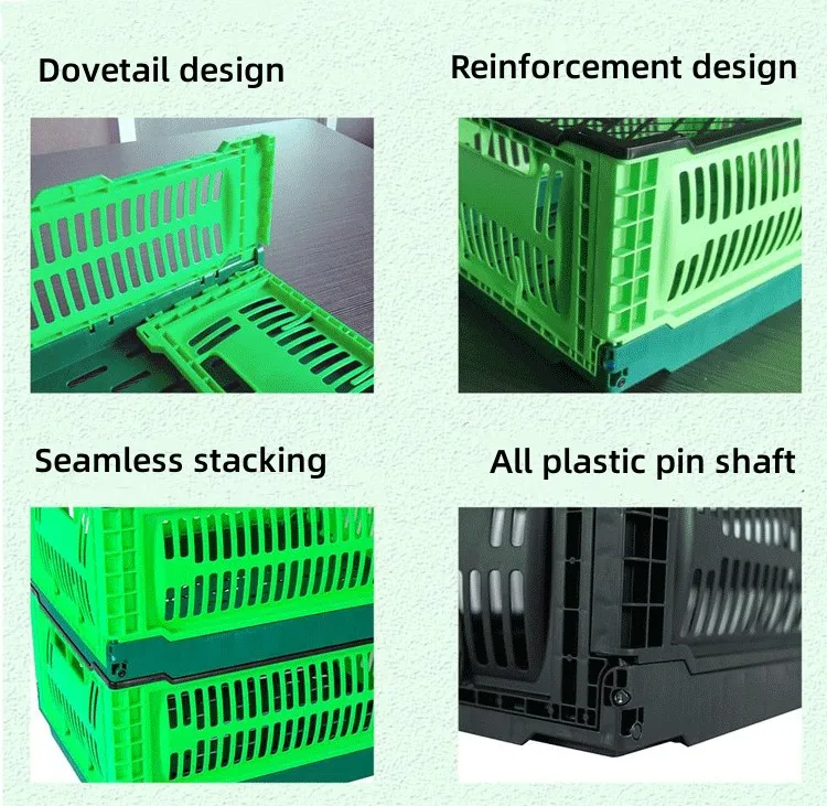 Collapsible Crate Plastic Fold Stackable Plastic Baskets Tomato Baskets ...