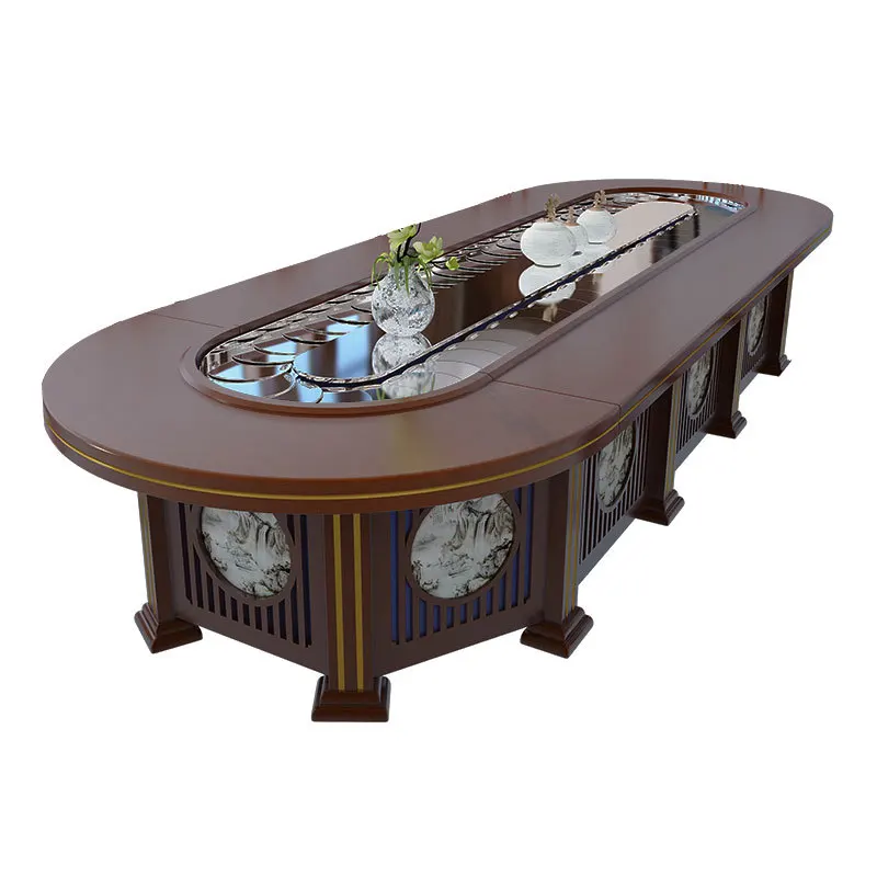 Hotel Electric Dining Table New Chinese-style Oval Rectangular Box Room ...