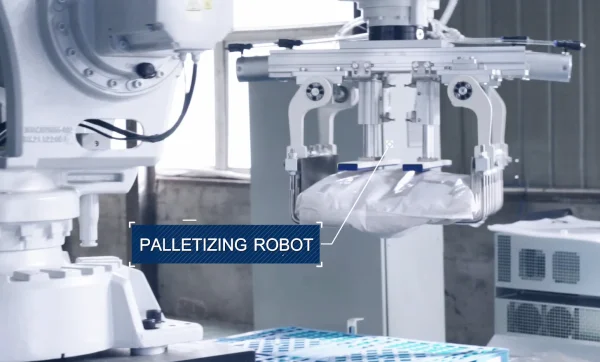 Warehouse Pallet Racking Palletizing Robot Arm Top Tier Palletizer ...