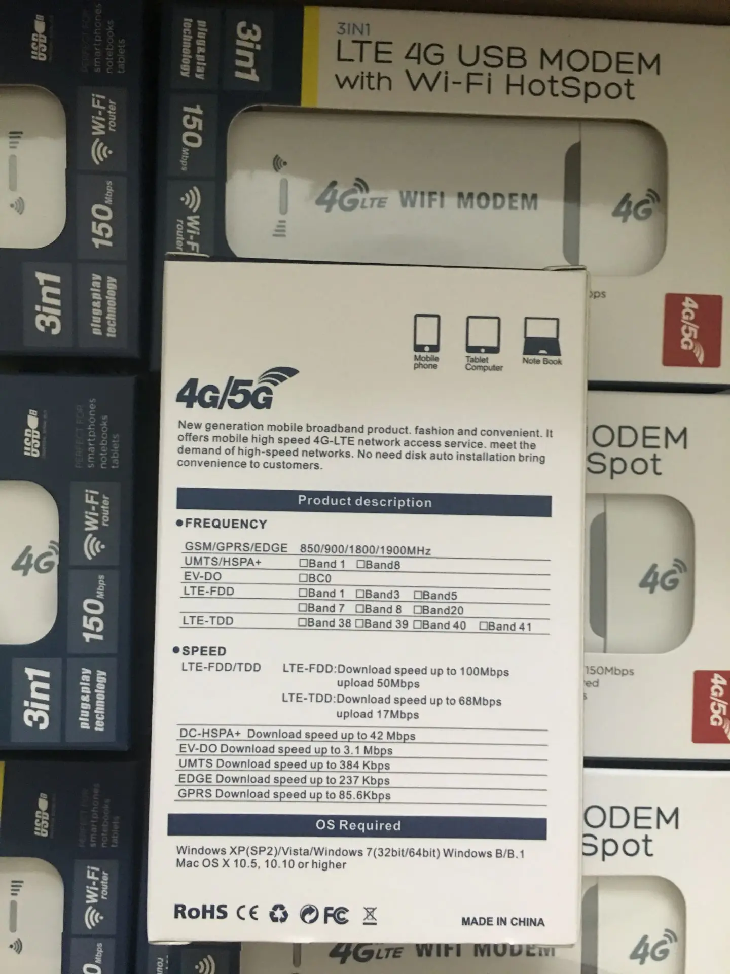 B1 B3 Lte Cat4 150mbps 4g Wifi Usb Dongle Modem Small Unlimited Data ...