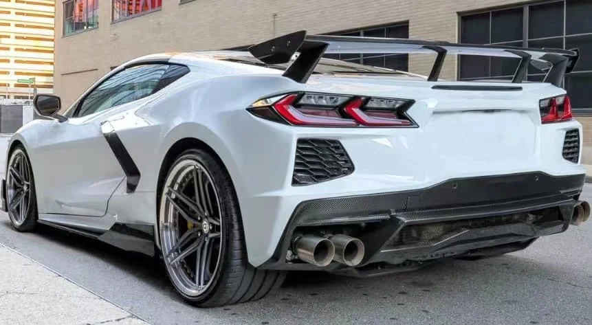 Carbon Fiber High Wing for Chevrolet Corvettes C8 Rrear Trunk Spoiler ...