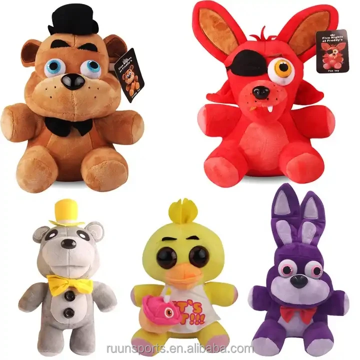 New 25cm Fnaf Nightmare Freddy Bear Foxy Springtrap Bonnie Plush Toys ...