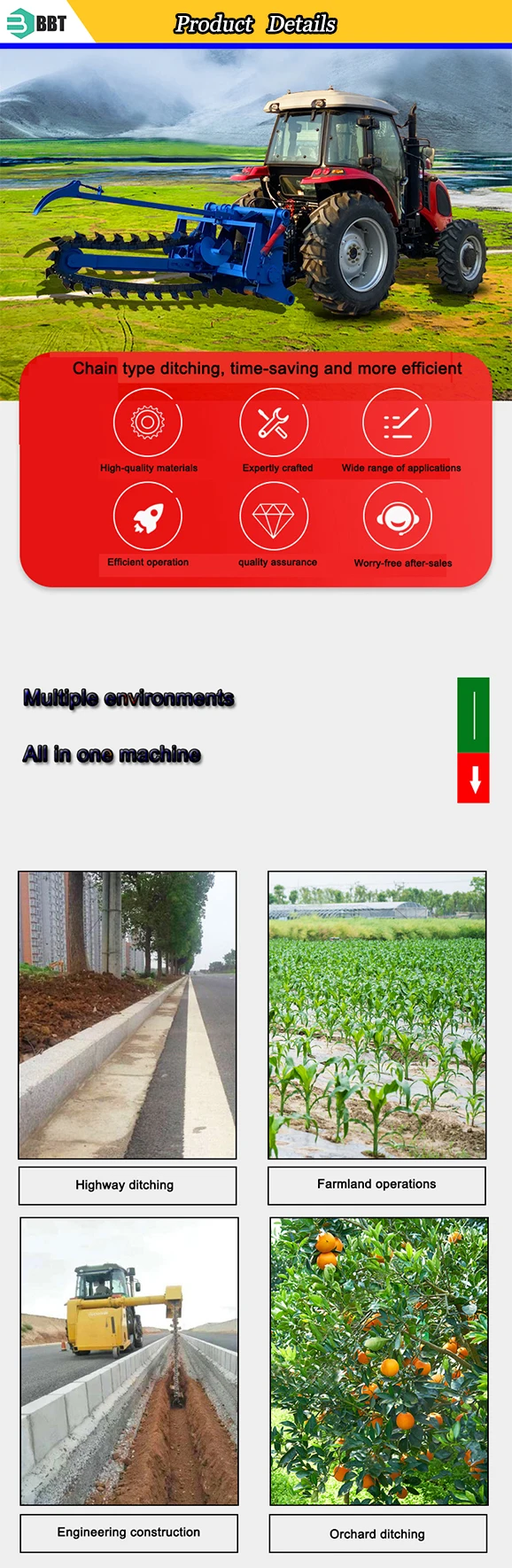 Fiber Optic Trenching Trencher Machine - Self-Propelled Efficiency