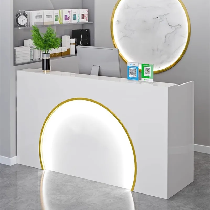 Reception Desk Beauty Salon Corner Curved Salon Furniture Small ...