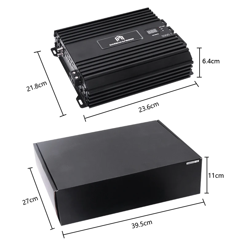 5000W Class D Car Amplifier with Radiator Design & Voltage Display