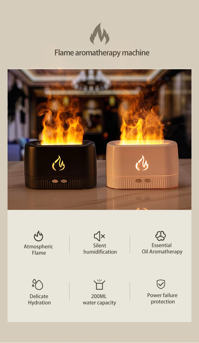 Colorful Usb Fire Ultrasonic Aroma Diffuser Humidifiers Household Flame ...