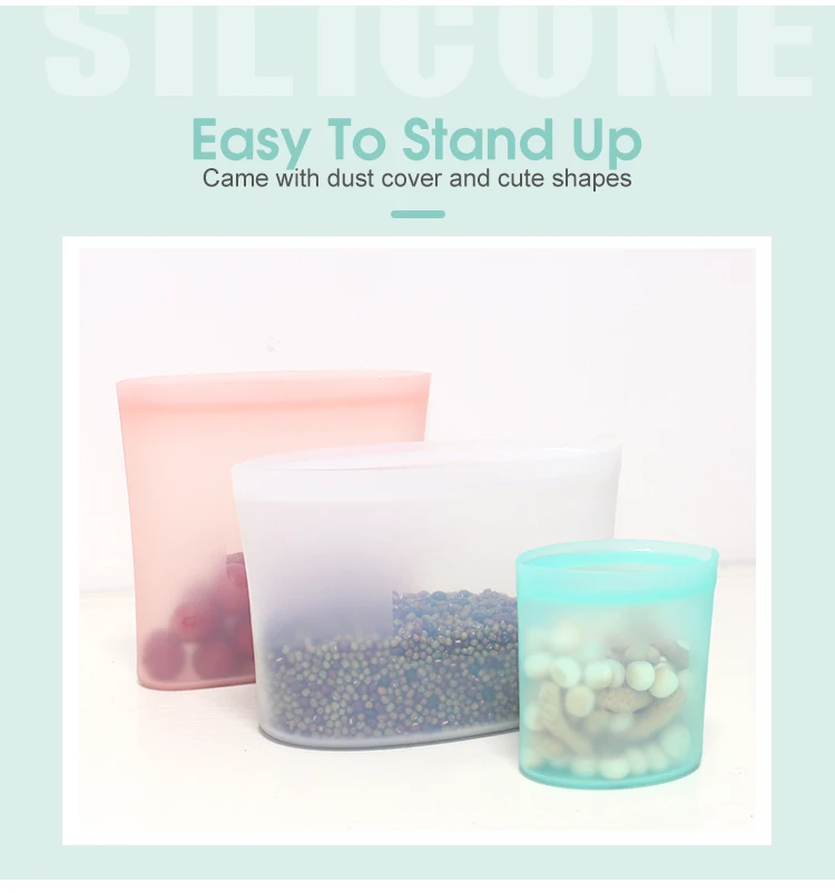 Reusable Food Grade Silicone Storage Bags - Leakproof