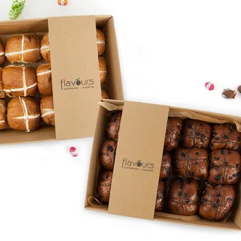 Custom Printed Design Hot Cross Bun Dozen Boxes Luxury Sweet Pastry ...