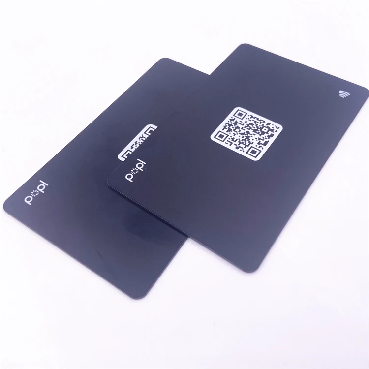 Luxury Matte Black Nfc Business Card Black Pvc Nfc Card Matte Black For ...