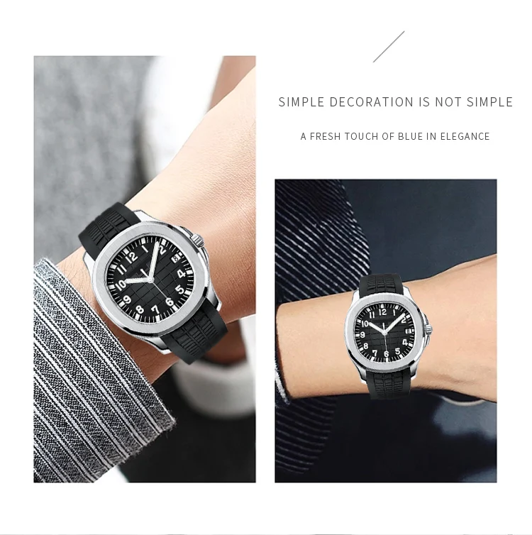Rubber Strap Fashion Men Watches Luxury 3atm Water Resistant Wristwatch ...