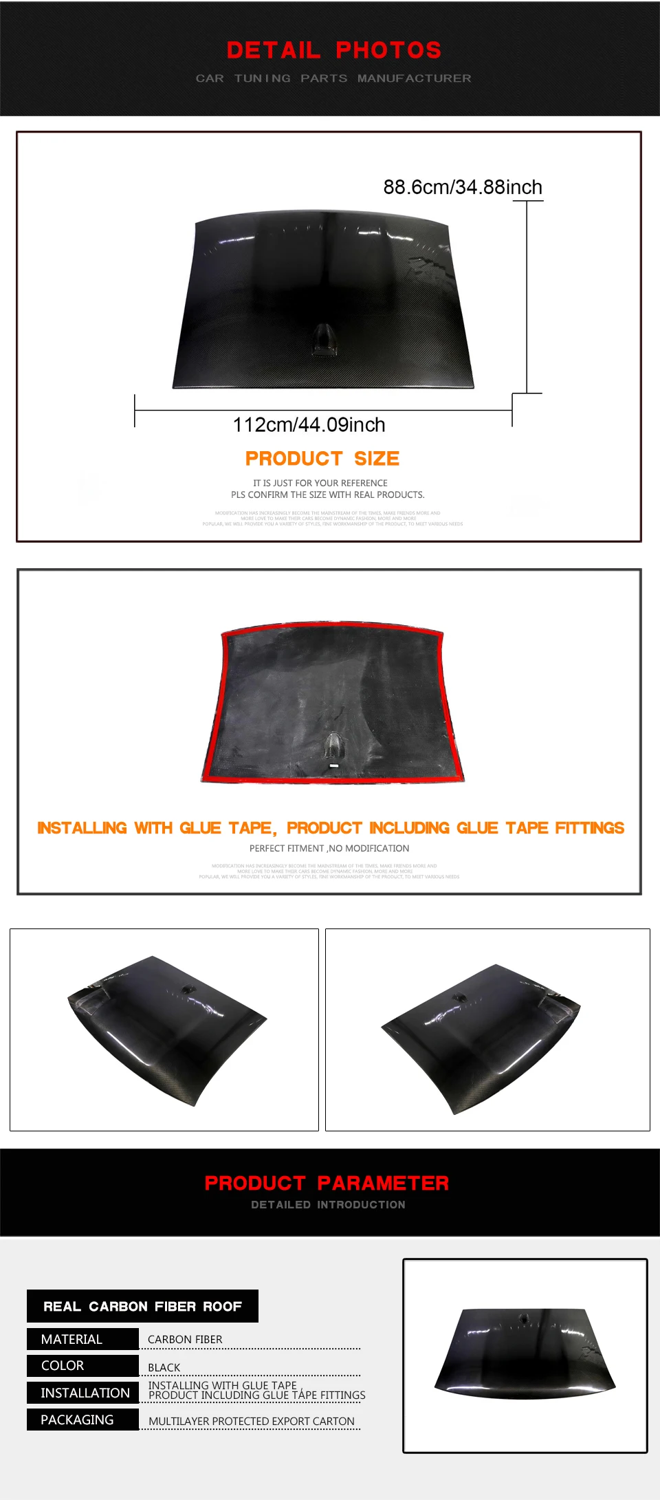 Nissan Z 400Z RZ34 Car Roof Panel - Factory Design Dry Carbon Fiber